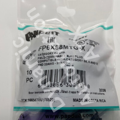 New PANDUIT FP6X88MTG-X / FP6X88MTGX Cat6A Termination Modular Plug | eBay
