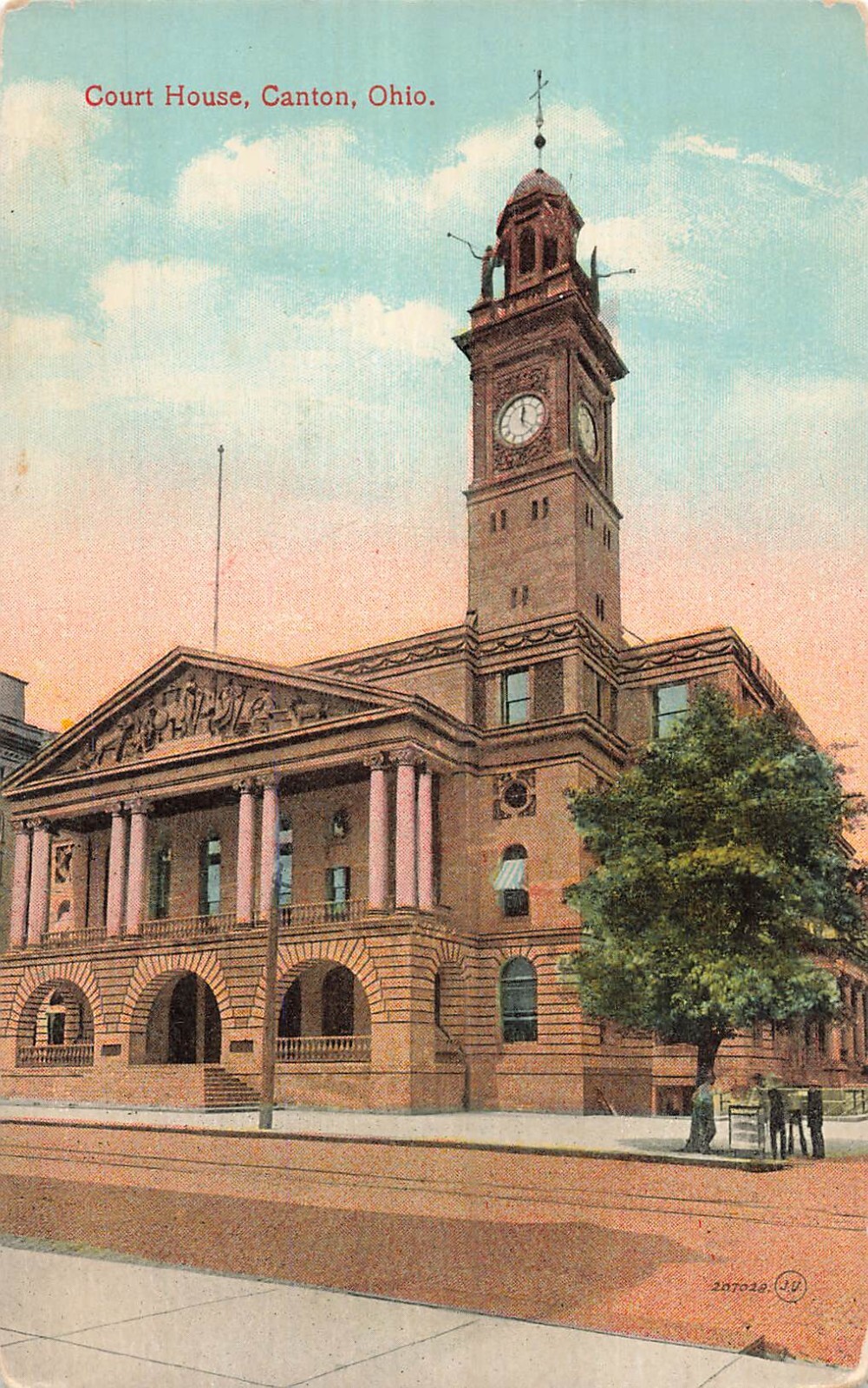 CANTON OHIO~COURT HOUSE WITH CLOCK TOWER~1914 POSTCARD | eBay