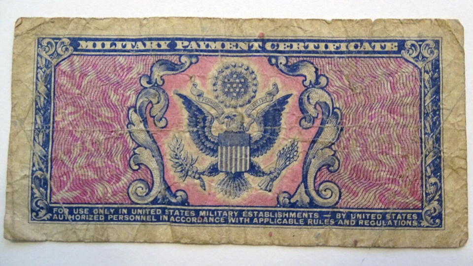 Series 481 Ten Cents Military Payment Certificate 10 Cents Paper Money ...