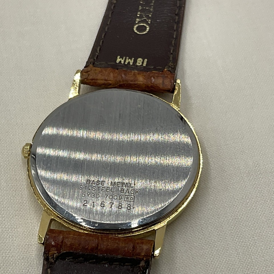 SEIKO 5Y30-7009 Vintage Men's Watch Gold Dial-need battery | eBay
