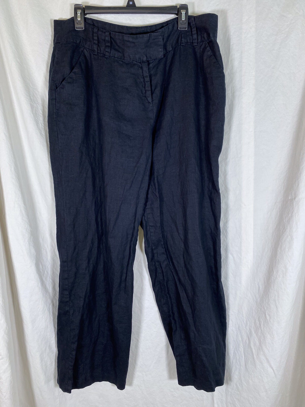 Sandra & Andre Woman’s 100% Linen Pants Black Size 16 - Gem