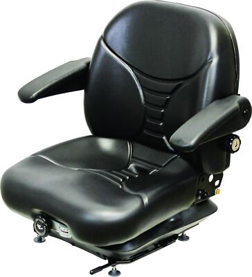 Milsco Black Vinyl V5300 Seat and Suspension with 11.25" x 11" Mounting ...