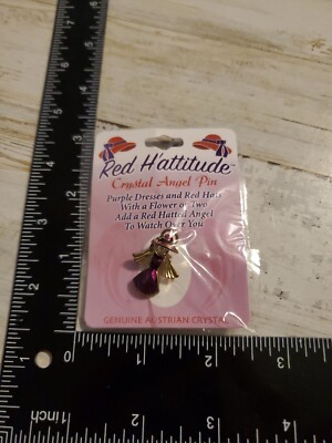 Red Hattitude Red Hat Society Pin Austrian crystal oz | eBay