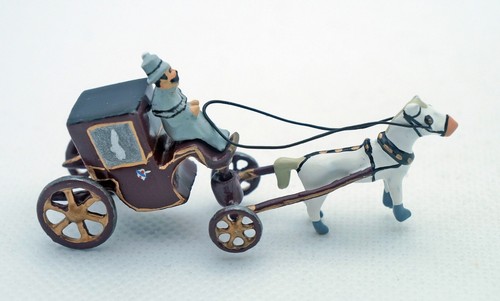 J Carlton Gault French Miniature Figurine 3 Pcs Coach Horse & Coachman ...
