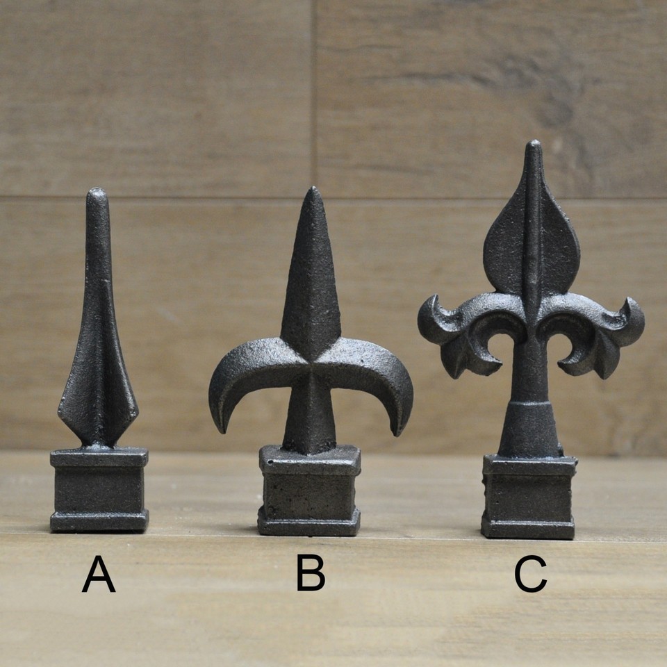 3/4" Cast Iron Spear Finial Spire Ornamental Fence Topper Wrought Iron ...