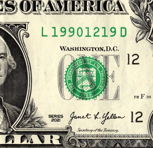 December 19 1990 Birthday Note Fancy Serial Number One Dollar Bill ...