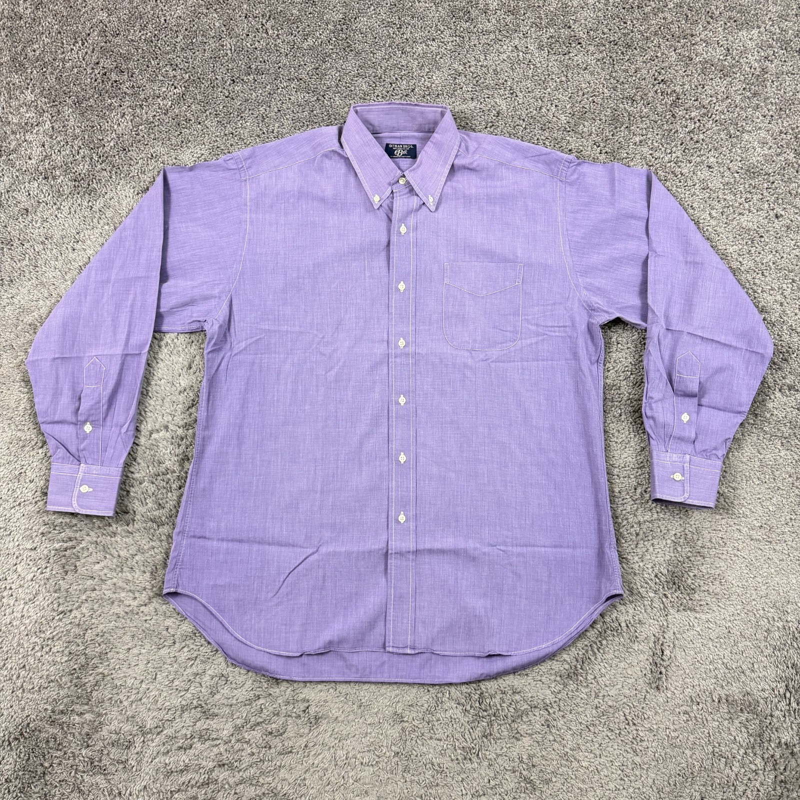 VINTAGE Gitman Bros Shirt Mens Large L Purple Long Sleeve Cotton Made ...