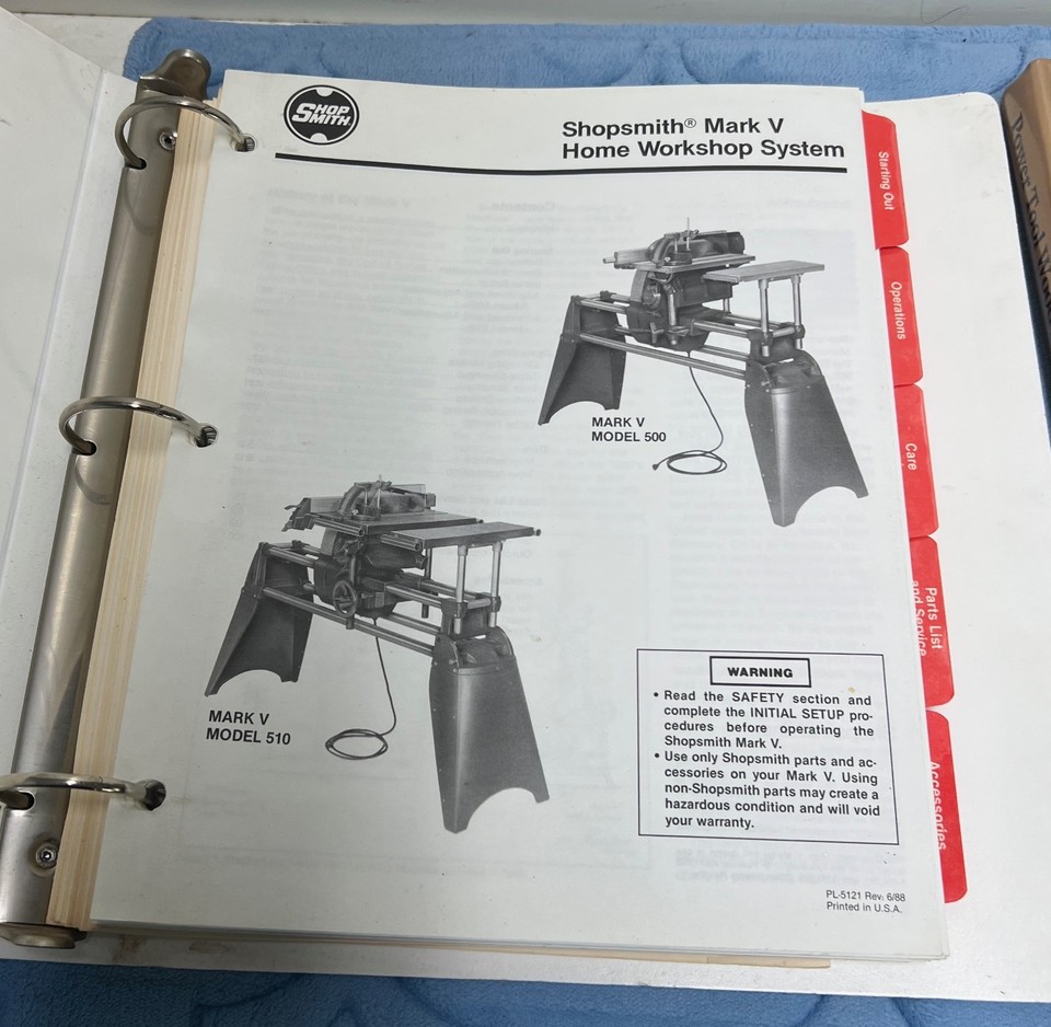 ShopSmith Mark V - 500/510 Manual, Study Guide, Woodworking Book | eBay