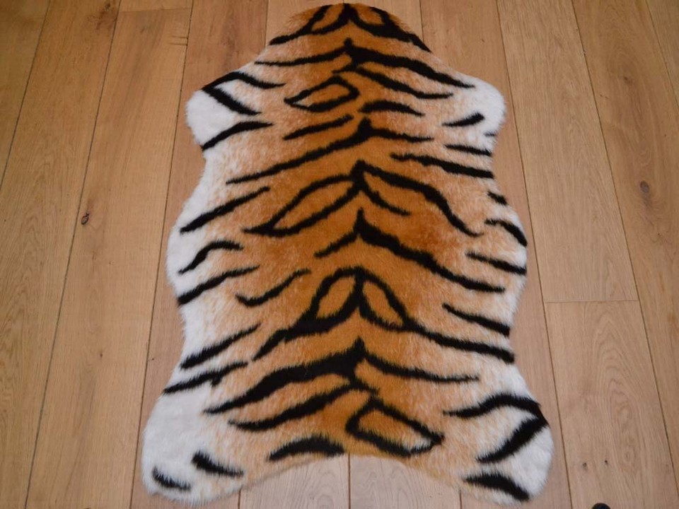 African Soft Faux Fur Bedroom Fake Animal Skin Print Pattern Floor Rugs ...