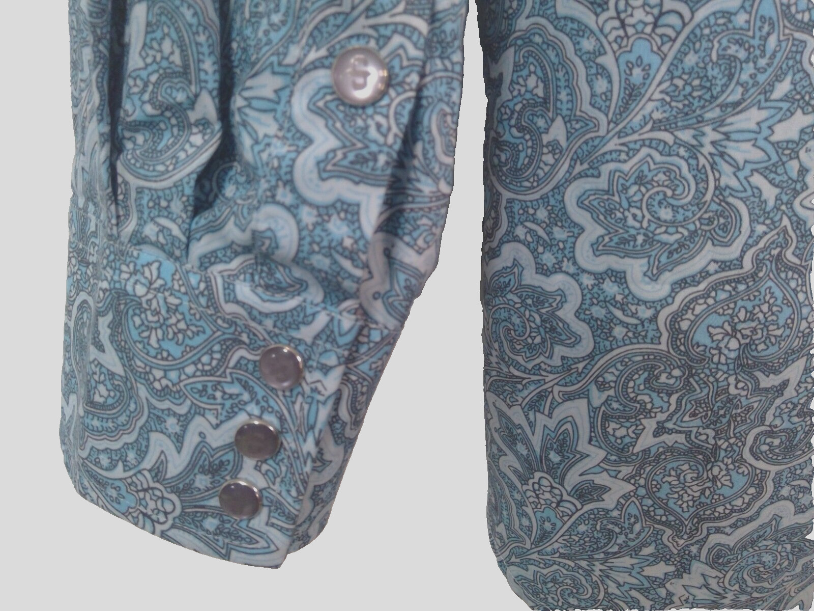 Stetson Teal Blue Western Rodeo Cowboy Pearl Snap/St… - Gem