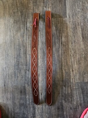 Leather Flank Straps For Western Saddle, Tooled Leather | eBay