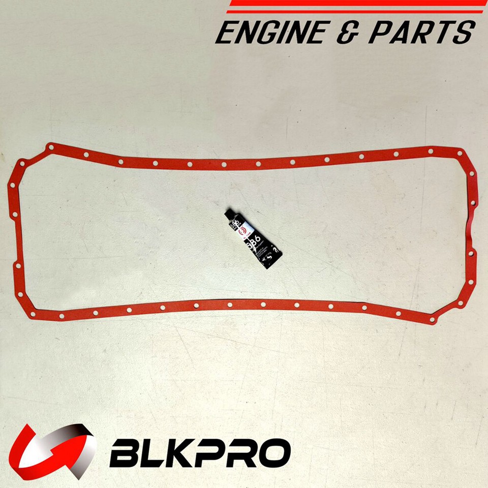 1* Oil Pan Gasket + glue For Dodge 5.9L 6B RAM Lower 12V 24V Cummins 89 ...