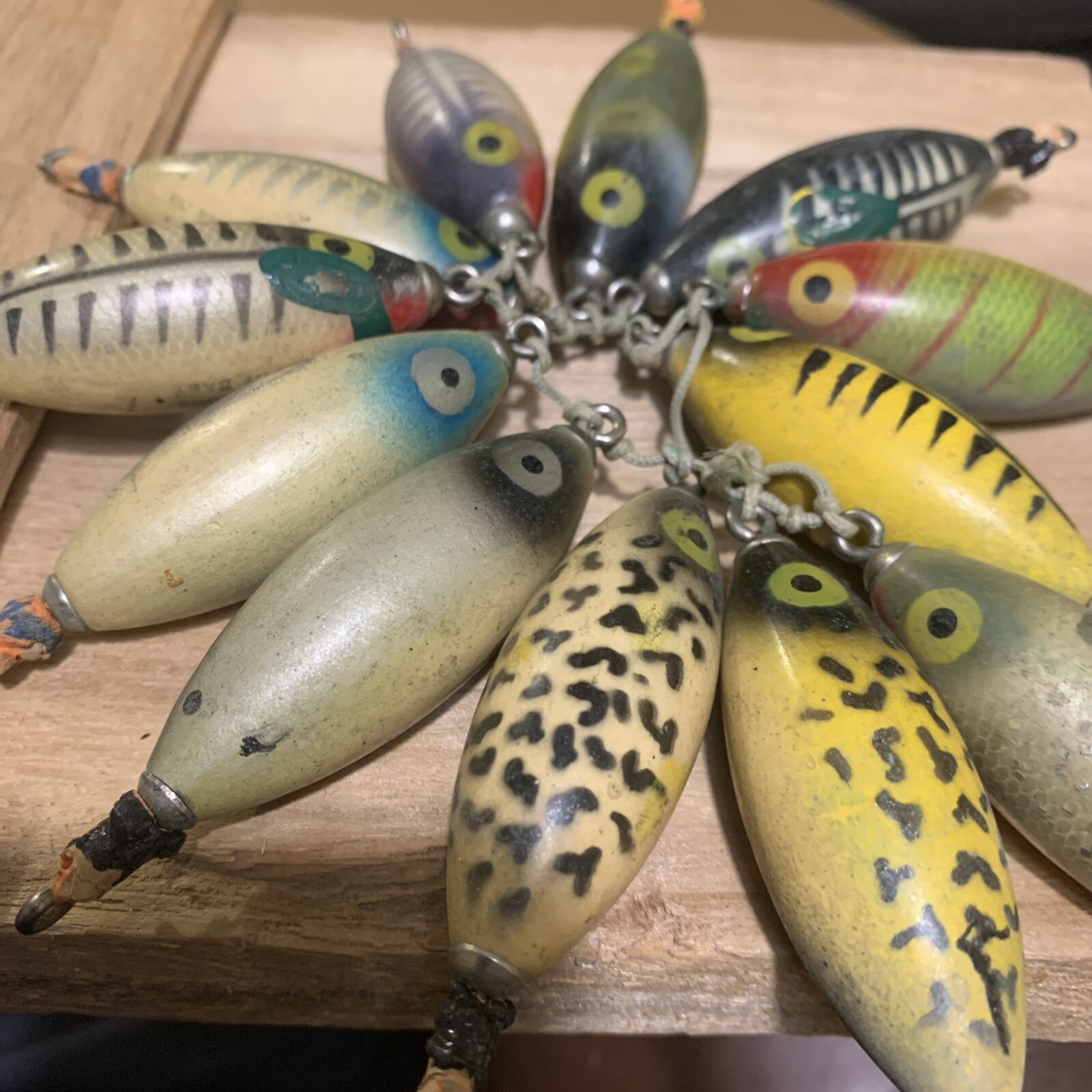 12 Ol’ Ben’s Cry Baby Wood Lures Color Samples From Sam Griffin ...
