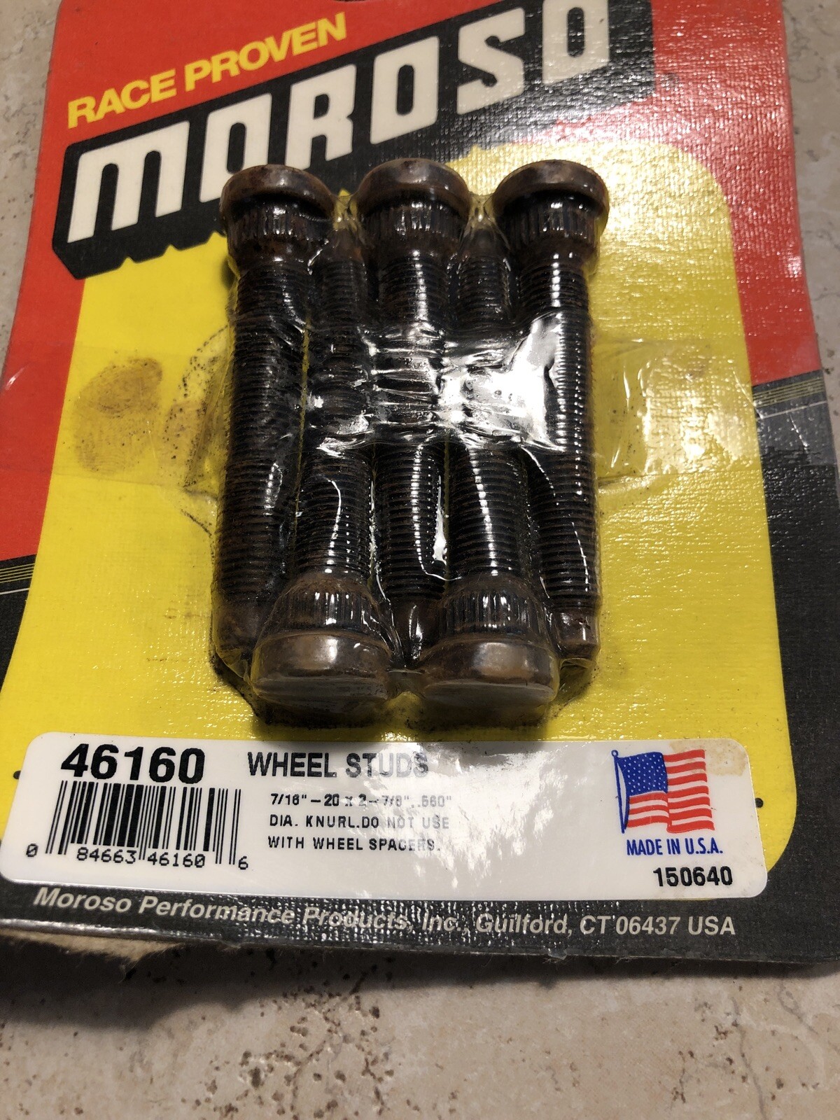 Moroso 46160 Wheel Studs, 7/16-20 x 2-7/8 Inch, .560 In Knurl | Black ...