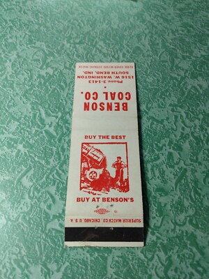 Vintage Matchbook Collectible Ephemera C23 South bend Indiana Benson by ...