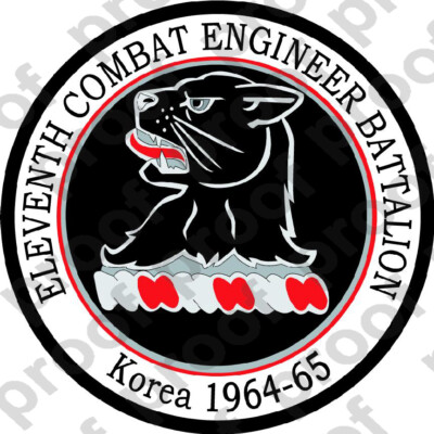 STICKER US ARMY UNIT 11th Engineer Battalion KOREA 6465 | eBay