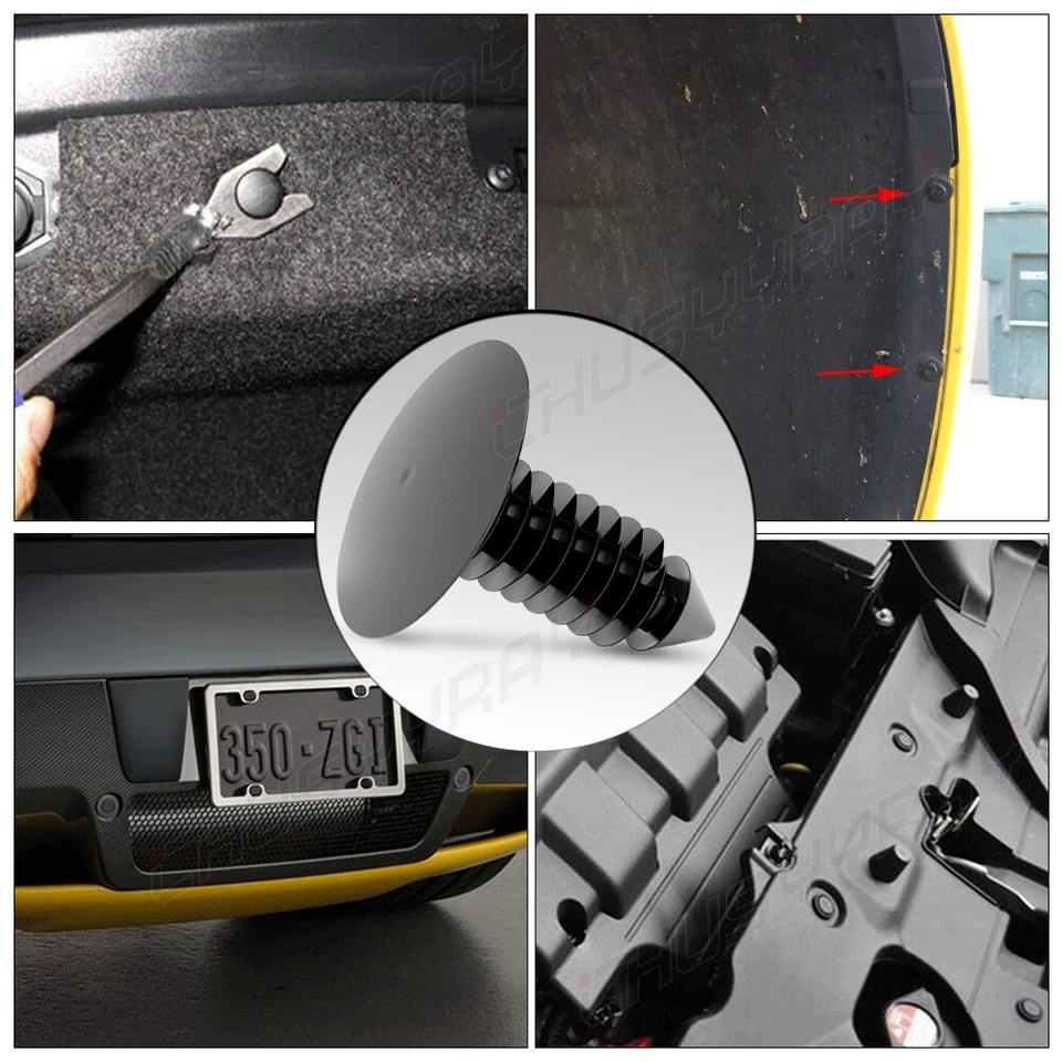 100x Push Type Clip Plastic Retainer Bumper Fender X-Mas Tree Rivet Fit ...