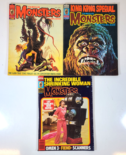 Famous Monsters #116, 132, & 172 ~ Lot of 4~King Kong, Shrinking Woman ...