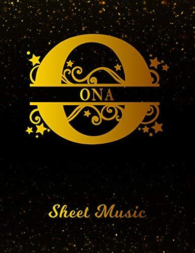 Ona Sheet Music Personalized Name Letter O Blank Manuscript Notebook ...