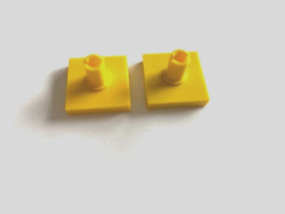 LEGO Parts: Modified 2x2 Tile w/ Center Pin, Part #2460, 49153, Yellow ...