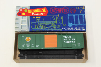 HO Roundhouse 1909 50' PS Rib Side Box Car Texas Mexican Railway TM ...