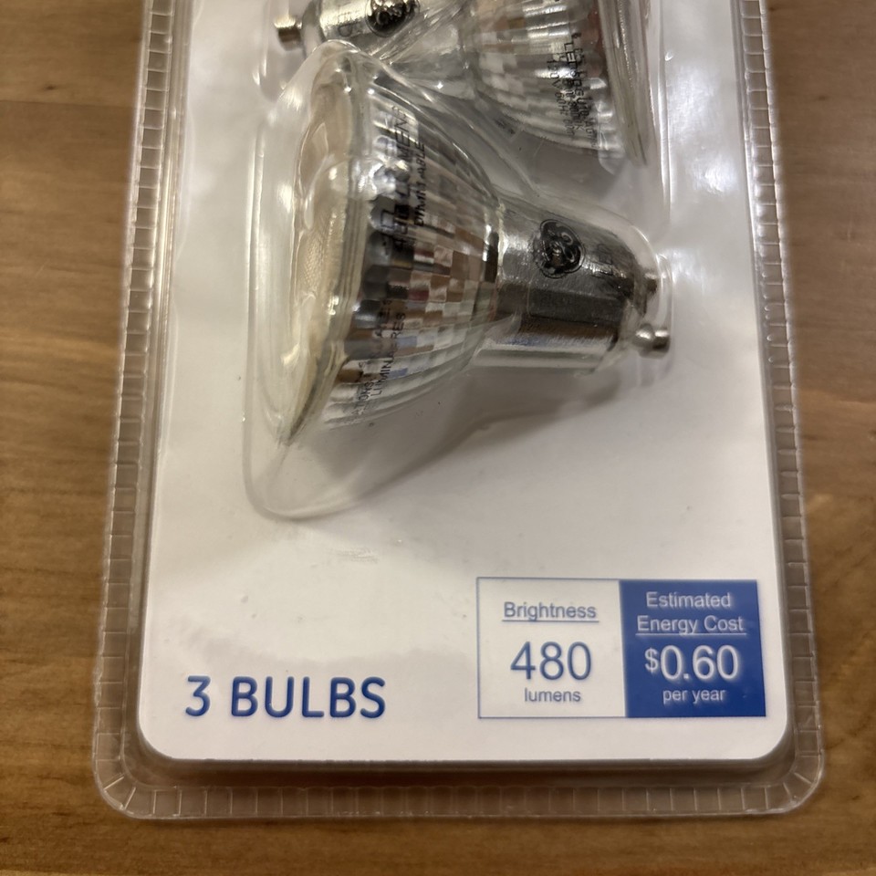 3 Bulb GE Basic LED GU10 Warm White Dimmable Flood Light Bulbs 50w 480 ...