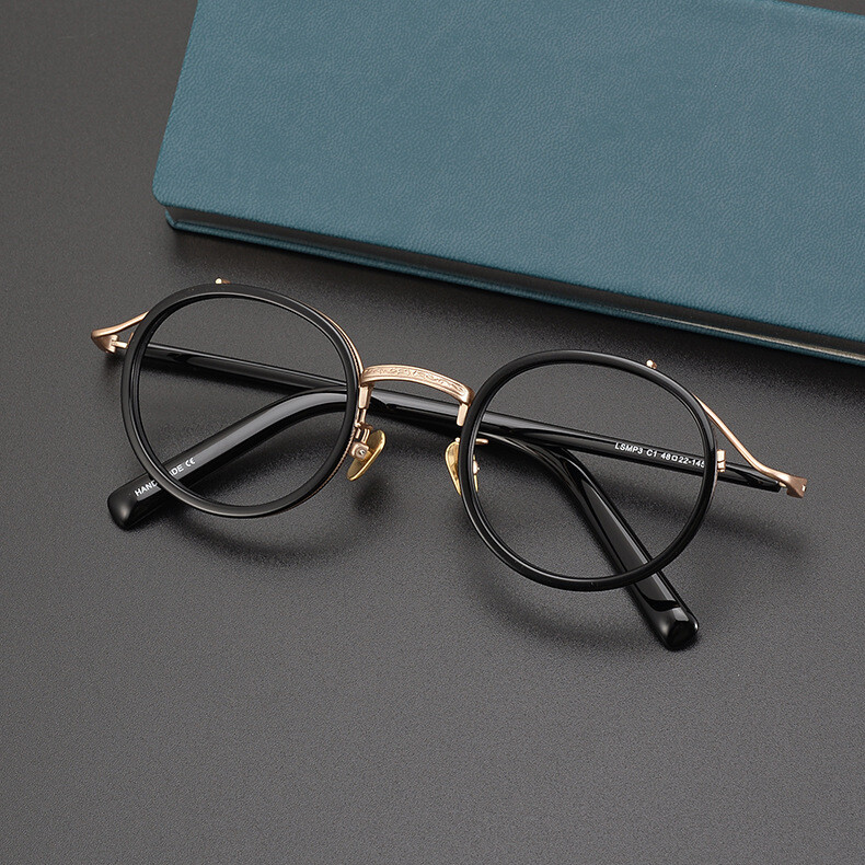 Japanese Round Eyeglass Frames Retro Hand Made Glasses Acetate+titanium ...