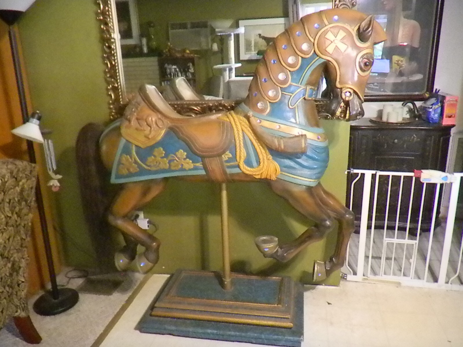 Full Size Looff Style Wooden Medieval Armored Jumper Carousel Horse | eBay