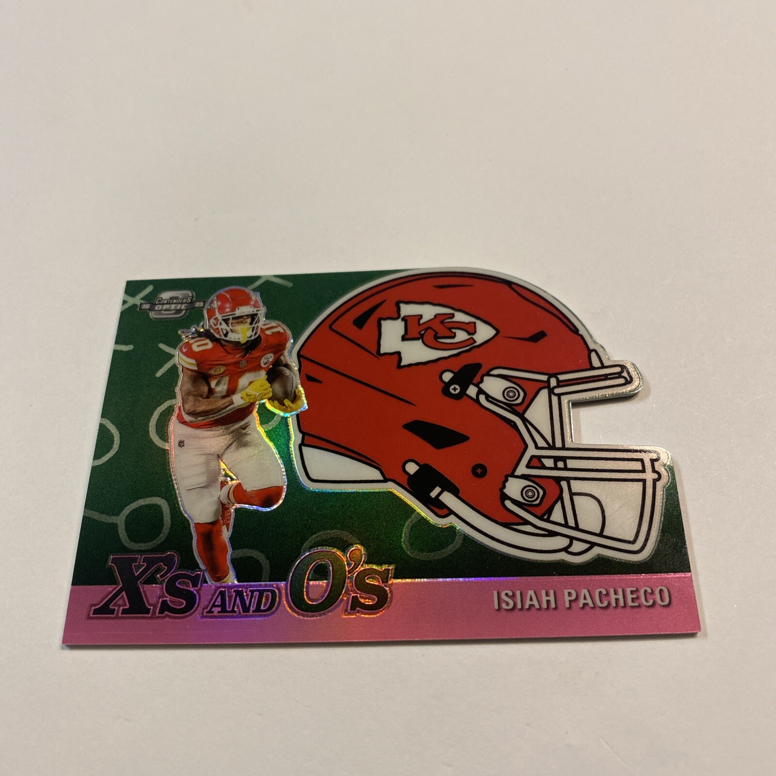 2023 Contenders Optic Isiah Pacheco X’s and O’s Pink Prizm /75 Chiefs ...