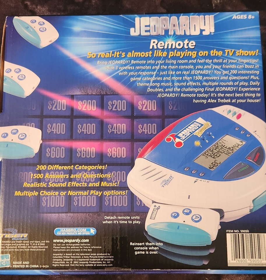 JEOPARDY - Remote Electronic Handheld Tiger Game - Hasbro -2002 | eBay