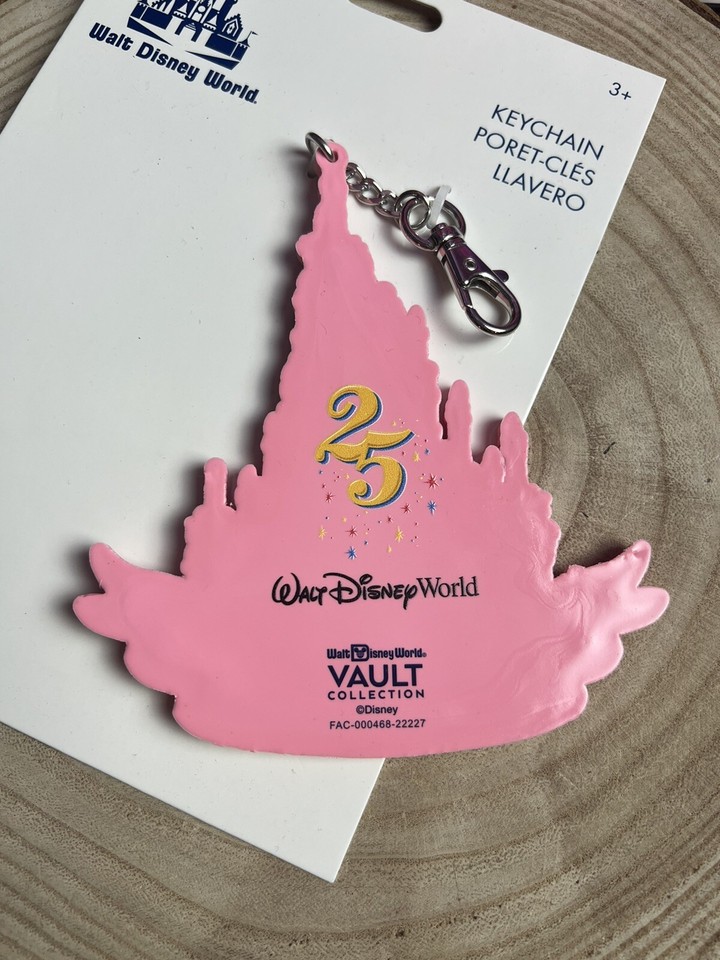 Disney World retro vault candy pink castle 25th keychain -new | eBay
