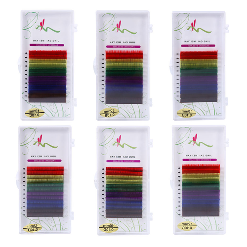12Rows/Set 6Colors Stylish False Eyelashes Natural Wispy Eye Lashes ...
