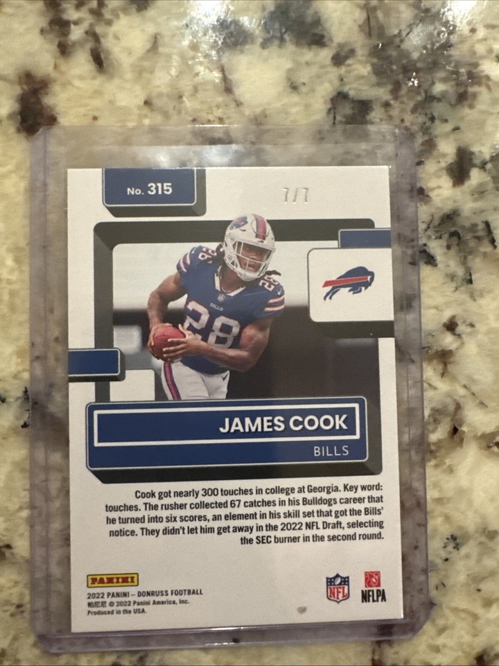 2022 NFL Panini Donruss James Cook Rookie Card Rated Rookie Purple /7 ...