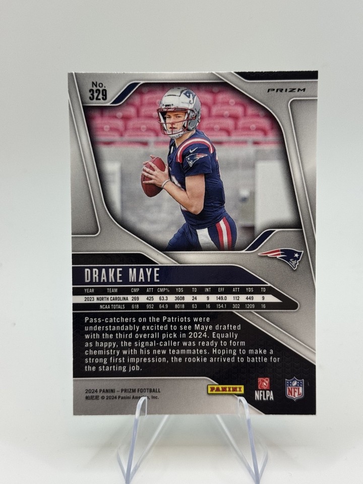 2024 Panini Prizm - Rookies Drake Maye #329 Neon Green Pulsar Prizm (RC ...