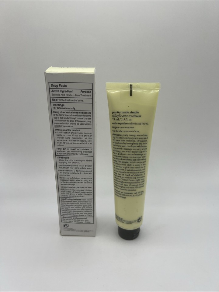 PHILOSOPHY ~ PURITY MADE SIMPLE PORE EXTRACTOR CLAY MASK ~ 2.5 OZ | eBay