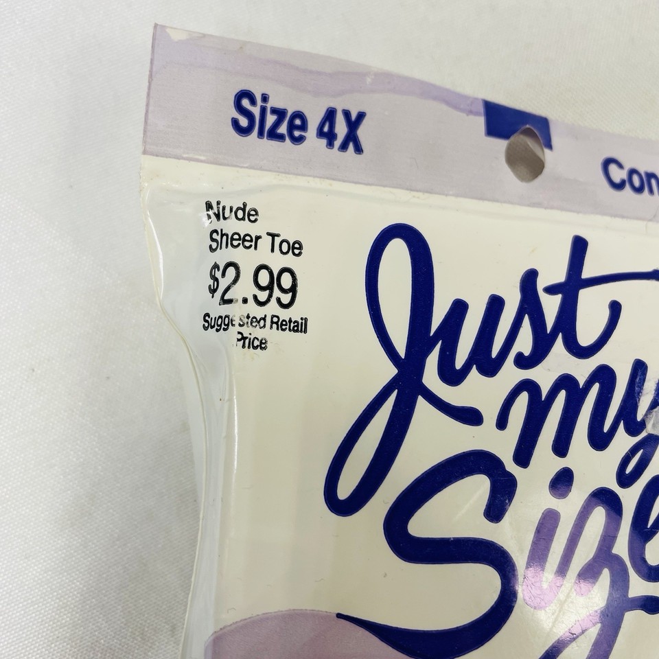 Just My Size By legs Control Top Pantyhose 4x Nude Sheer Toe 1 Pair | eBay