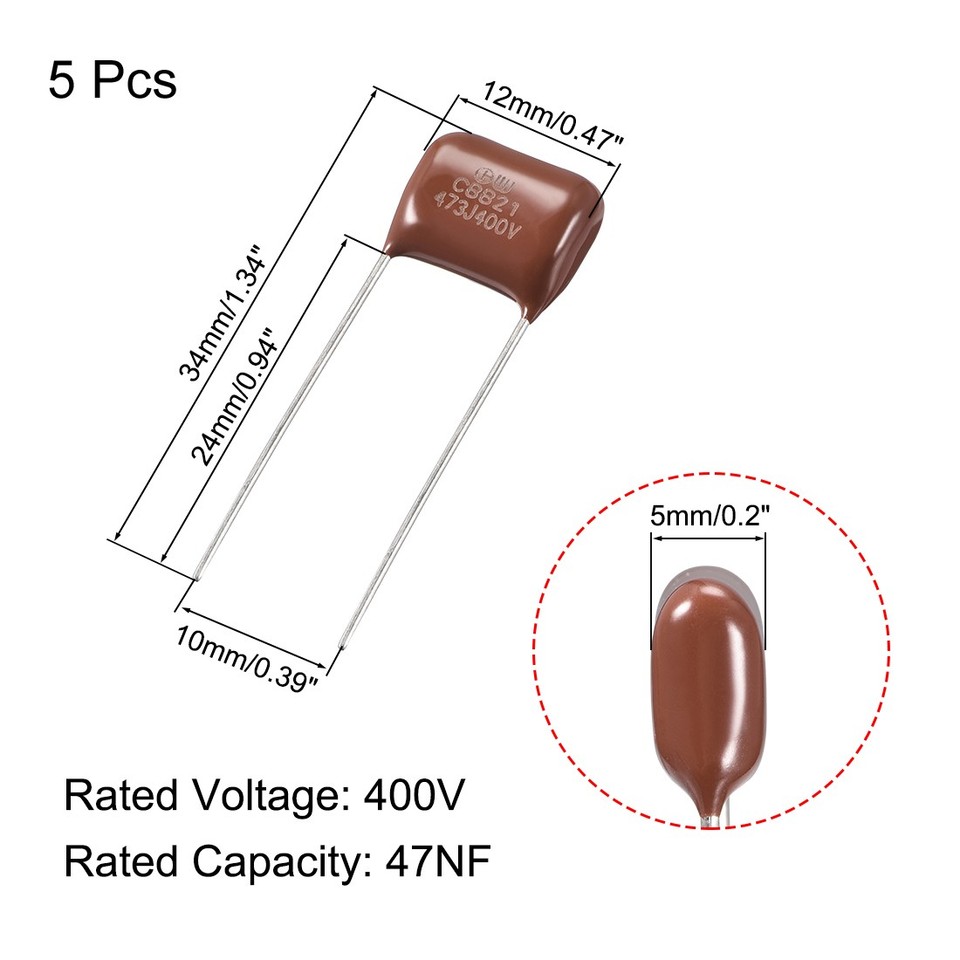 Metallized Polypropylene Film Capacitors 400V 0.1uF 47NF for Electric ...