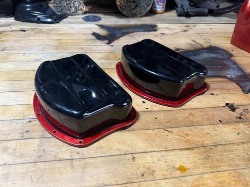 Harley Davidson Panhead Valve Covers w D Rings - Powder Coated Black | eBay