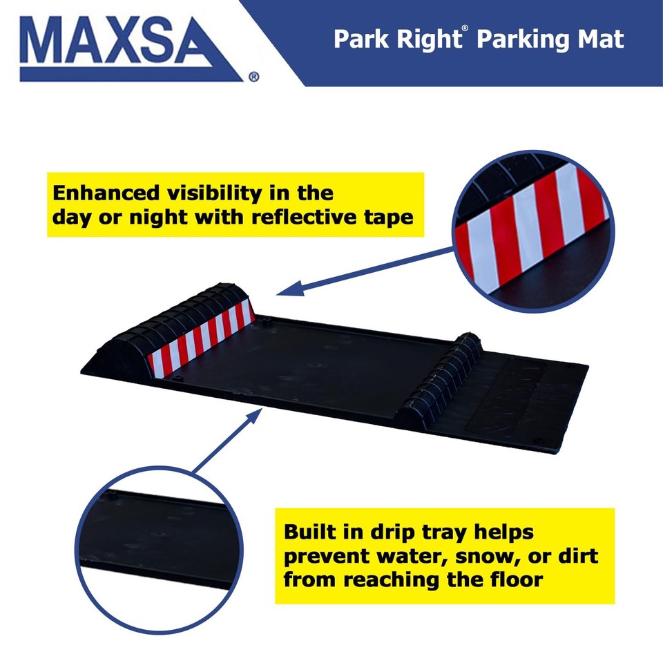 Car Parking Mat Garage Rubber Floor Mats Wheel Stopper Stop Holder Suv ...