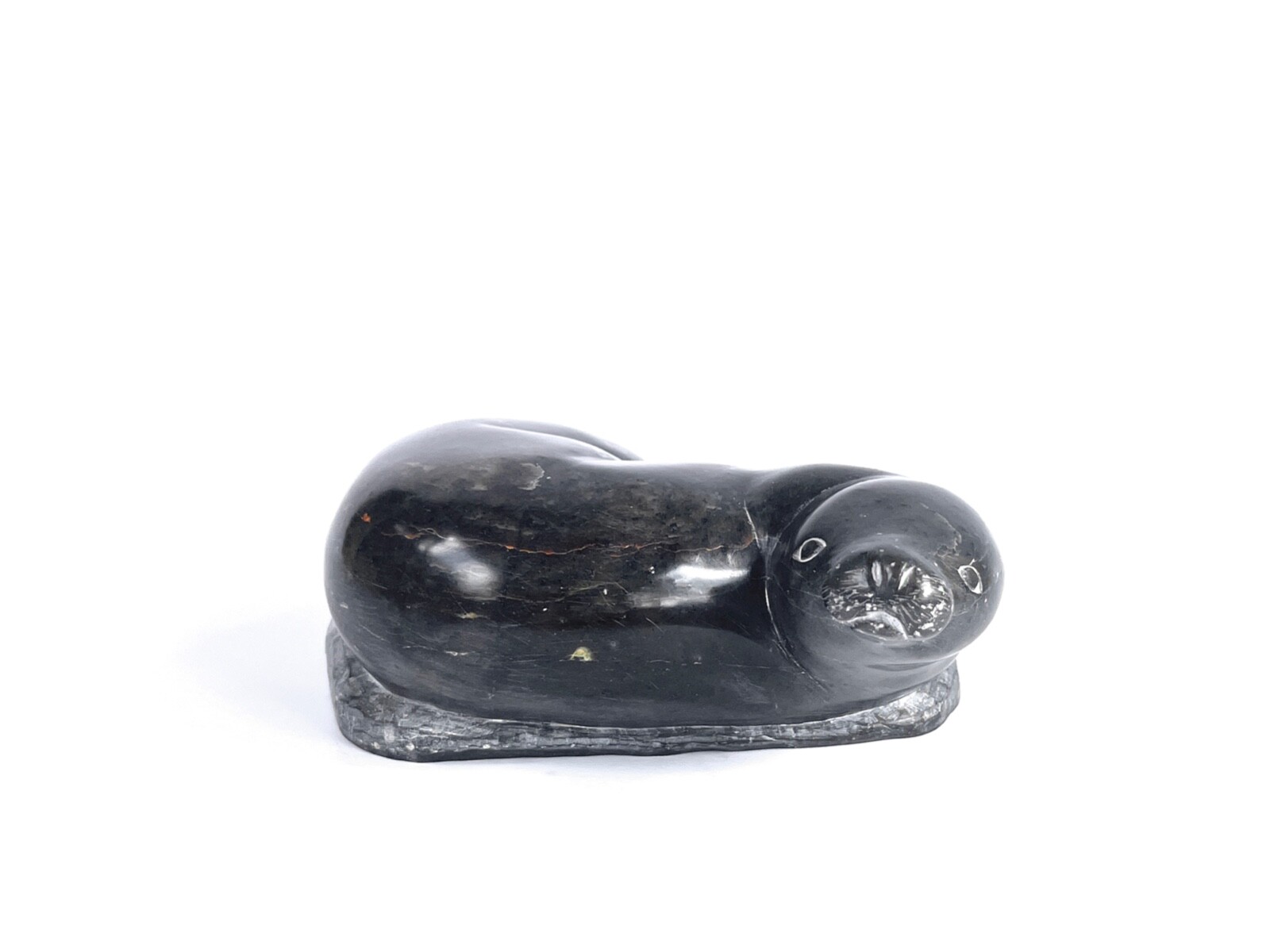 Authentic Inuit Stone SEAL Sculpture Carving Soapstone Signed Disc ...