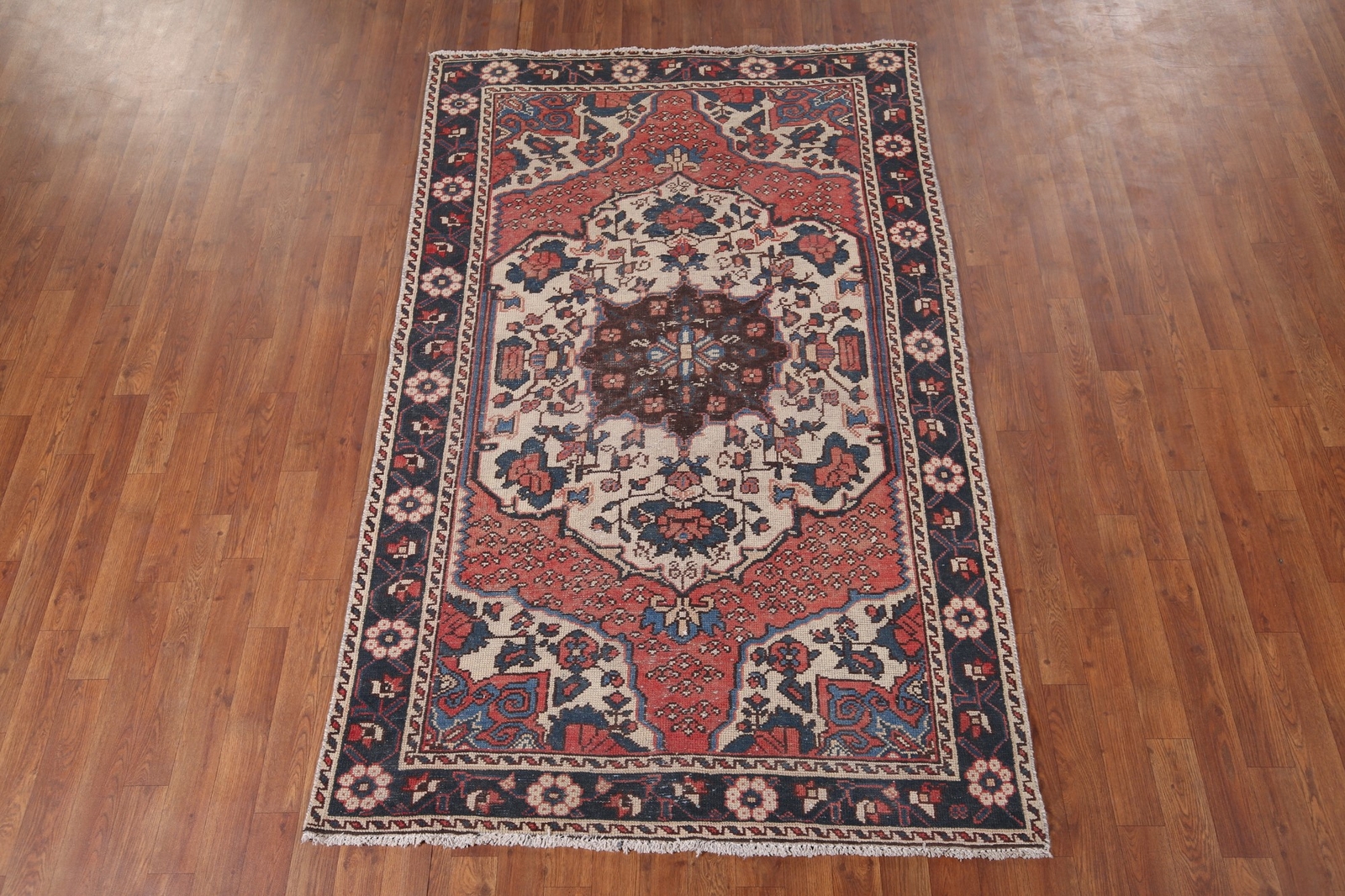 Tribal Vintage Handmade Bakhtiari Area Rug 4x7 Traditional Wool Carpet ...