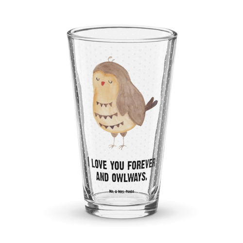 Premium Trinkglas Eule Zufrieden - Geschenk Pint Glas Wasserglas Liebe ...