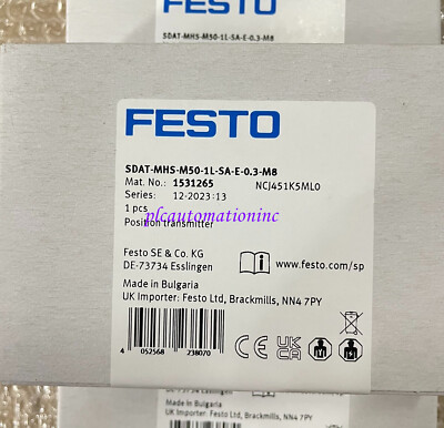 brand new SDAT-MHS-M50-1L-SA-E-0.3-M8 FESTO position transmitter | eBay