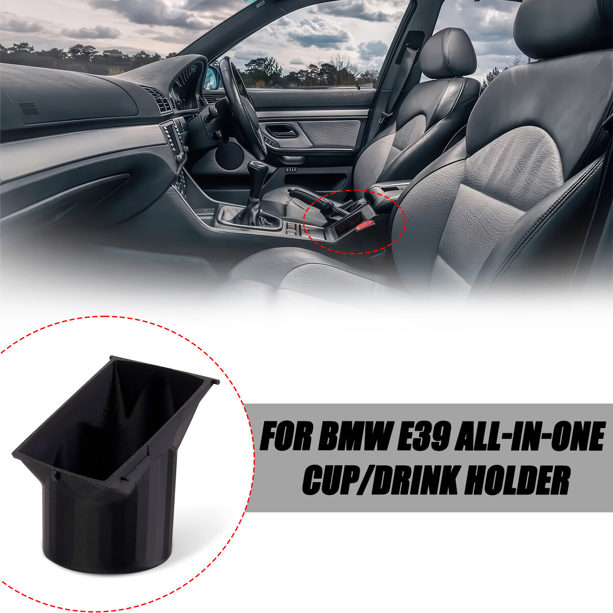 For BMW E39 Integrated Cup Holder/Drink Holder - Fits all 5 series e39 ...