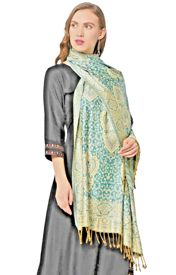 Women 100% Cashmere Paisley Scarf Shawl Wrap Indian Soft Wool Dupatta ...