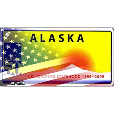 Alaska with American Flag Novelty Metal Key Chain KC-12330 | eBay
