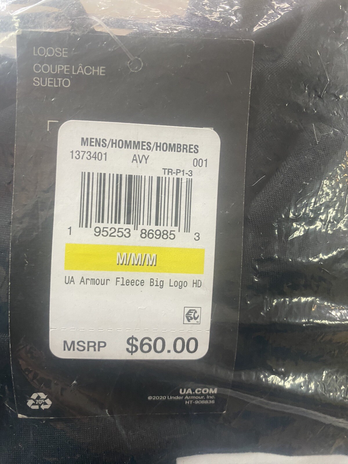 New Under Armour Men's Armour Fleece® Big Logo Hoodie 1373401-001 Black ...