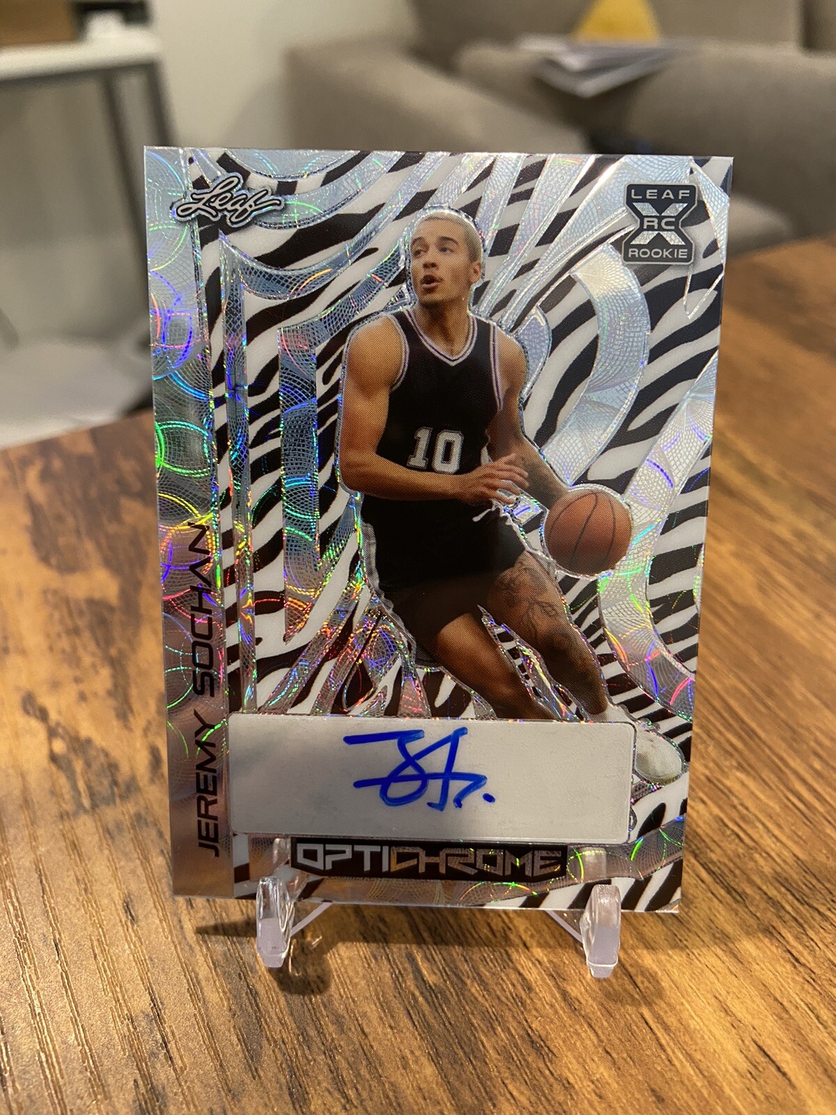 2023 Leaf Optichrome Jeremy Sochan Zebra Refractor Rookie Auto SSP #1/1 ...