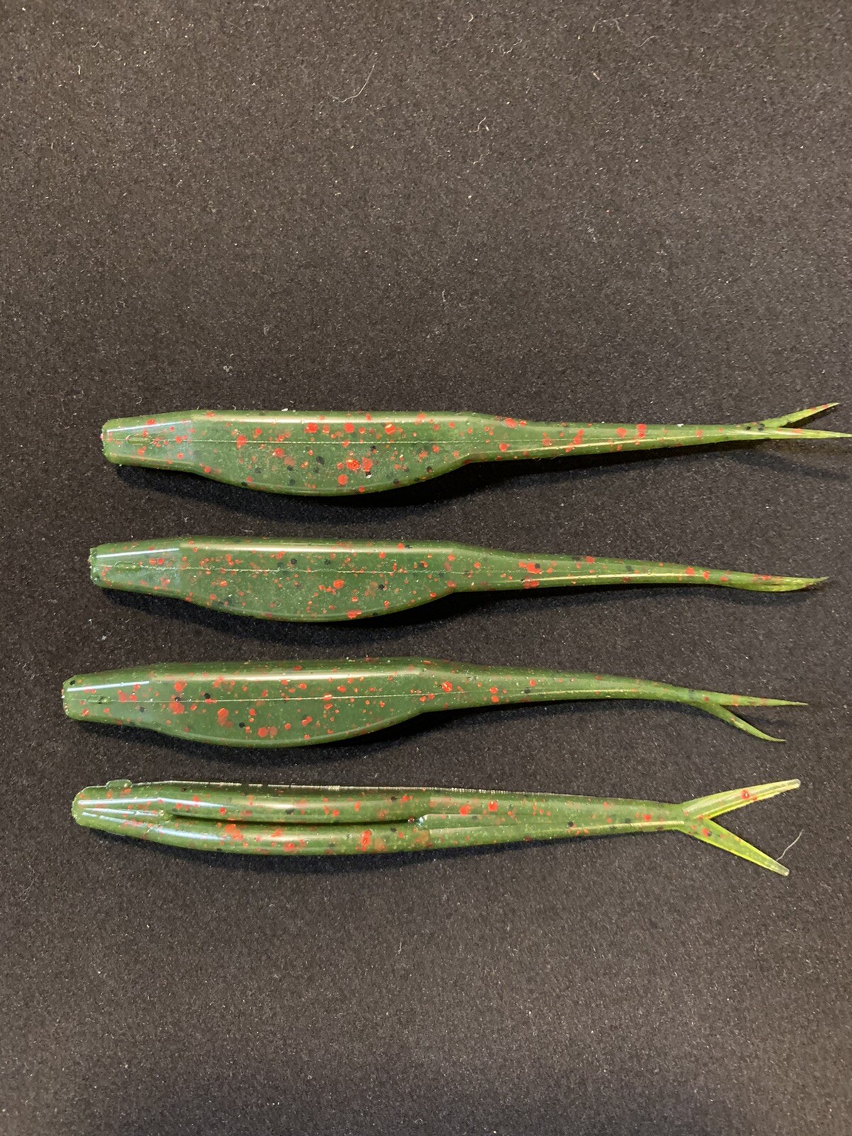 35ct Lot 5 Inch Watermelon Red Super Fluke Soft Plastic Jerk bait Split ...