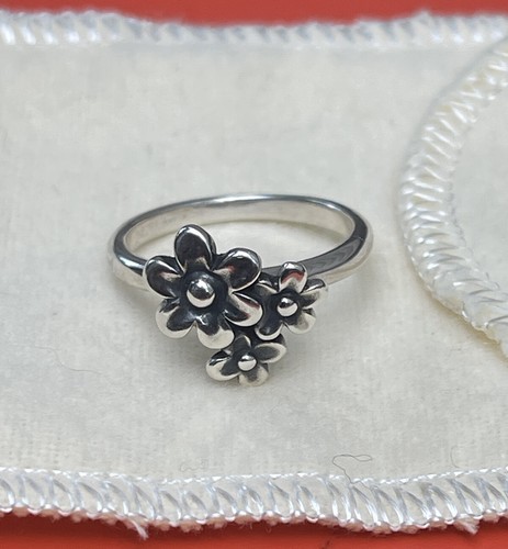 James Avery Sterling Triple Flower Cluster Ring-Size 8 - Gem